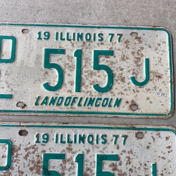 Other | 1977 Illinois Dealer License Plate Matching Pair | Poshmark